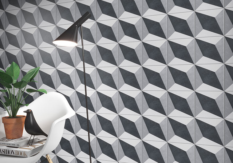 Retro Nueve Love Burst 9217 Encaustic look porcelain
