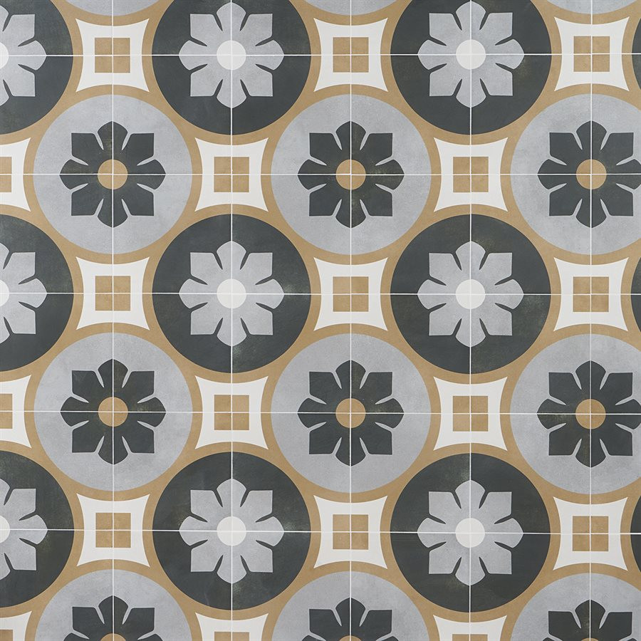 Dhar Bloom Green 9x9 Porcelain Tile | Spanish Wall & Floor Tile
