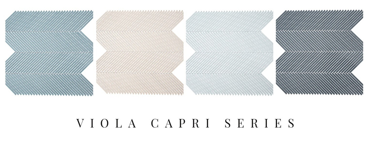 Viola Capri Herringbone Glass Mosaic Tiles