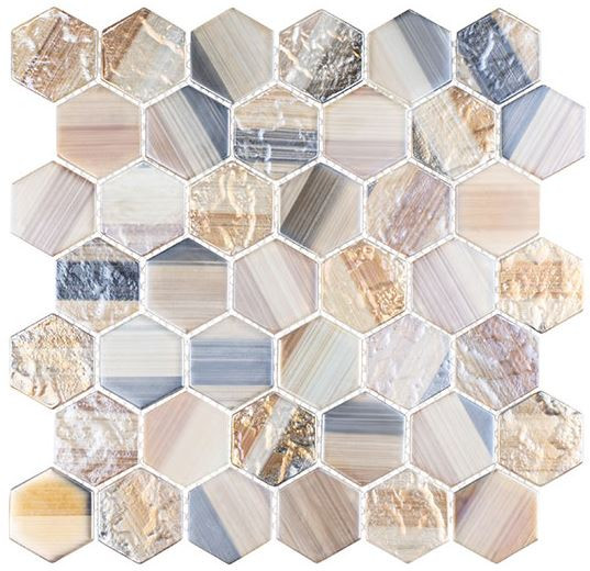 Uptown Beach Lido Down UPB-2104 Glass Hexagon Tile