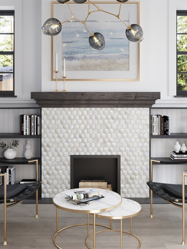 MIR Mosaics Allure White Diamond Glass Mosaic Tile