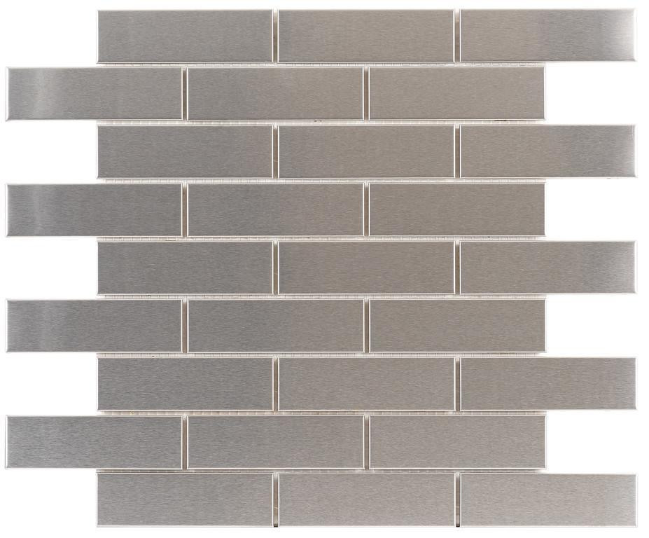 Stainless Steel Straight Stacked Mosaic Tile 5/8 x 6 | 411-013