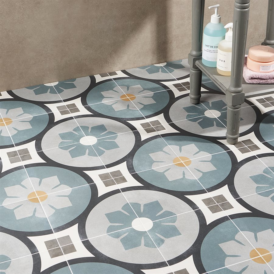 Dhar Bloom Green 9x9 Porcelain Tile | Spanish Wall & Floor Tile