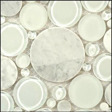Bubble Series BFS-101 White Dove Glass and Stone Mosaic