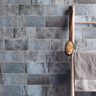Malta Star White Polished and Cross Denim Blue Matte Tiles