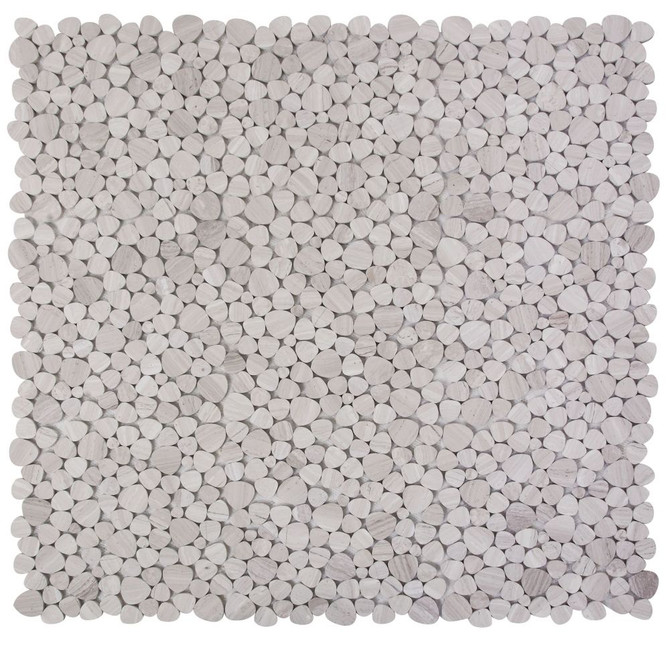 Nirvana Bliss NB-148 Grey Sliced Pebble Marble Mosaic