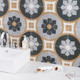 Dhar Bloom Green 9x9 Porcelain Tile | Spanish Wall & Floor Tile