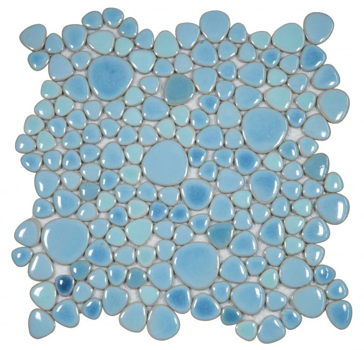 Blue Pebble Mosaic Tile – Multi-Blue, Beige & Brown | Pool Rated