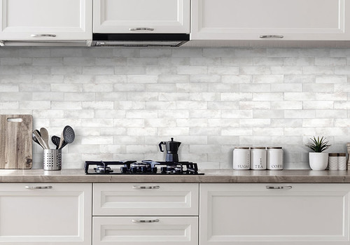 white brick backsplash