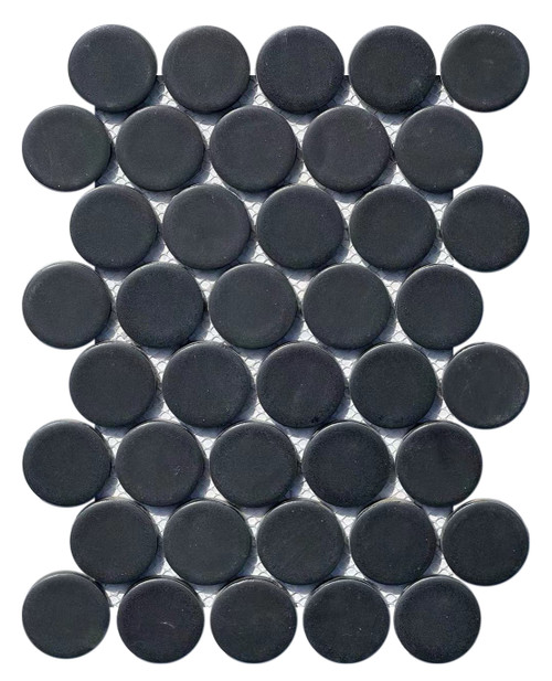 Soci Tile 2" Penny Round Onyx Matte SSE-866 Mosaic