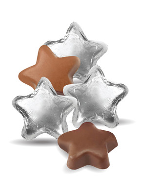 Solid Milk Chocolate Silver Star Candy
