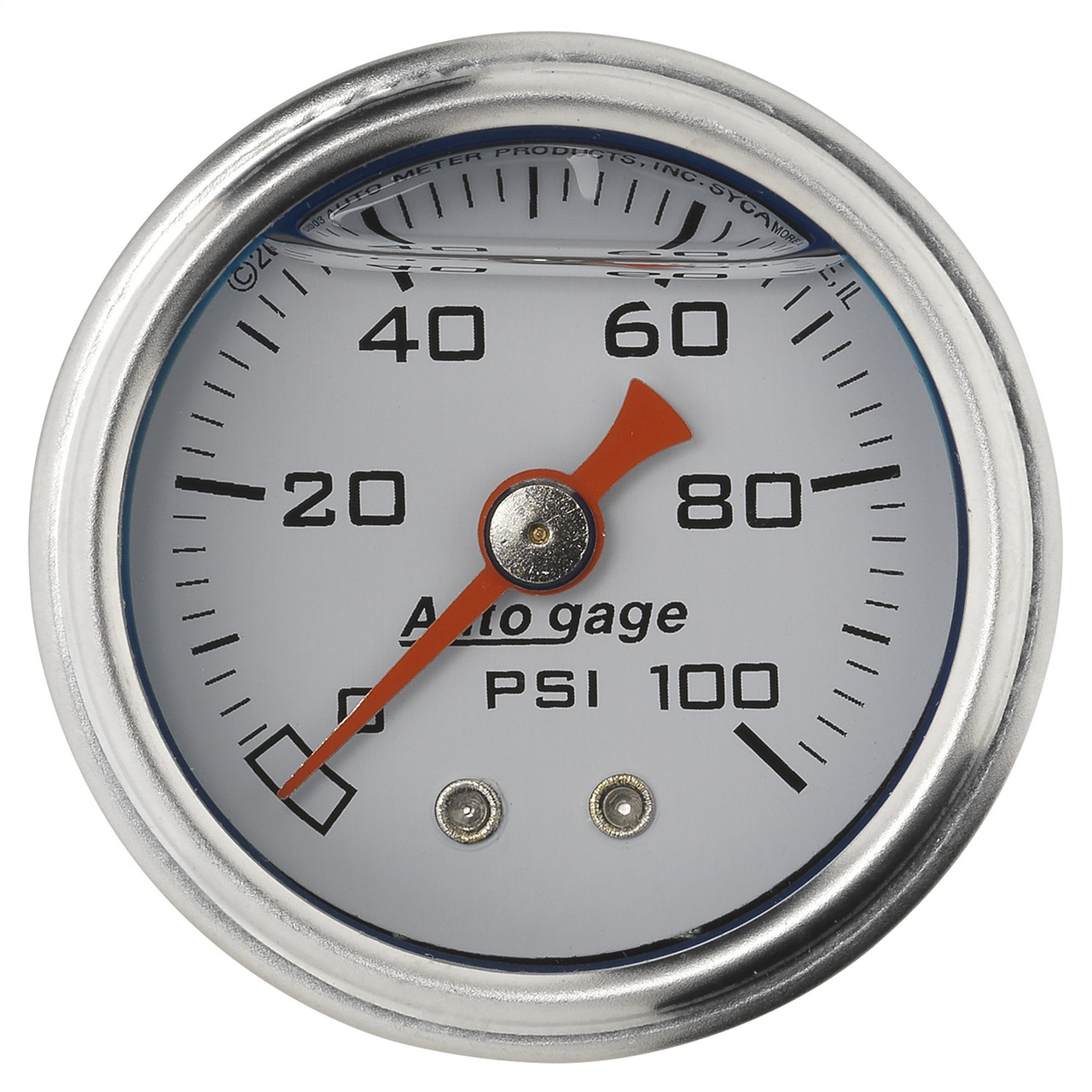 AutoMeter Fuel Pressure Gauge 1-1/2", 0-100 Psi, White