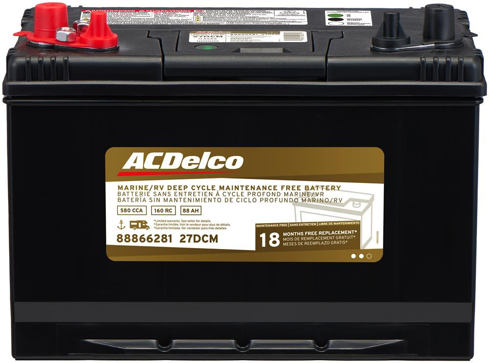 ACDelco Battery, BCI Group 27, 18 Month Warranty Marine/RV D