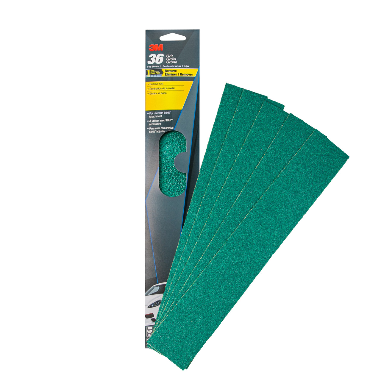 3M Green Corps File Sheets, 36 grit, 2-3/4" x 16 1/2"
