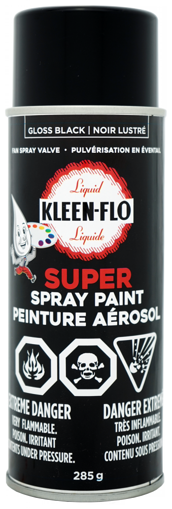 Kleen Flo Super Spray Paint, Gloss Black - 285g