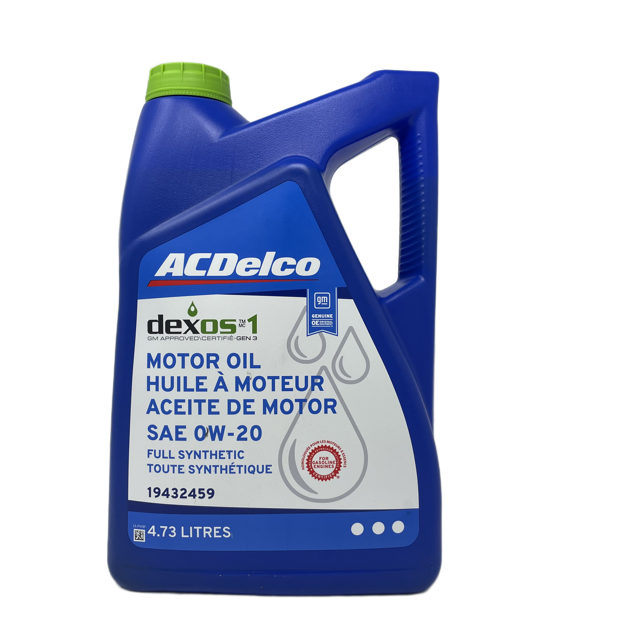 ACDelco Dexos1 GEN3 0W20 Synthetic Engine Oil - 4.73L