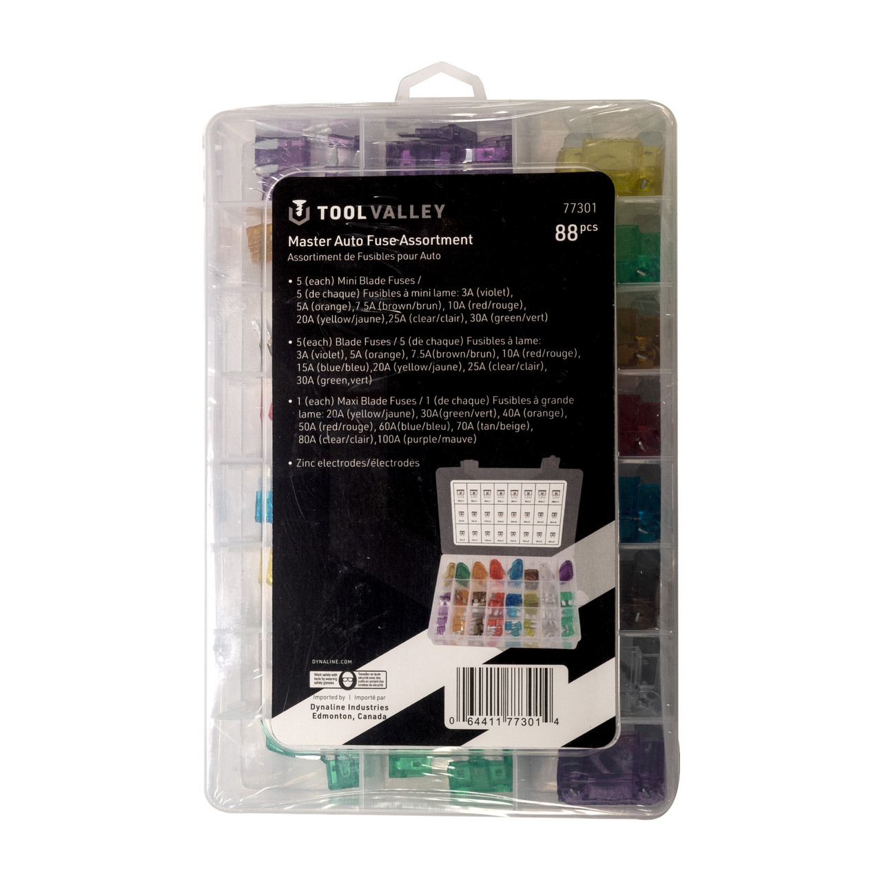 Tool Valley Master Auto Fuse Assortment-88pc Pro Tool - Blac