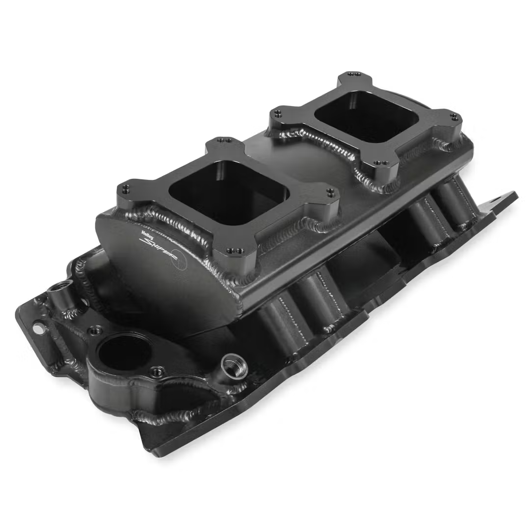 Holley Sniper EFI Sniper Fab IM BBC 2 X 4150 Black with Logo