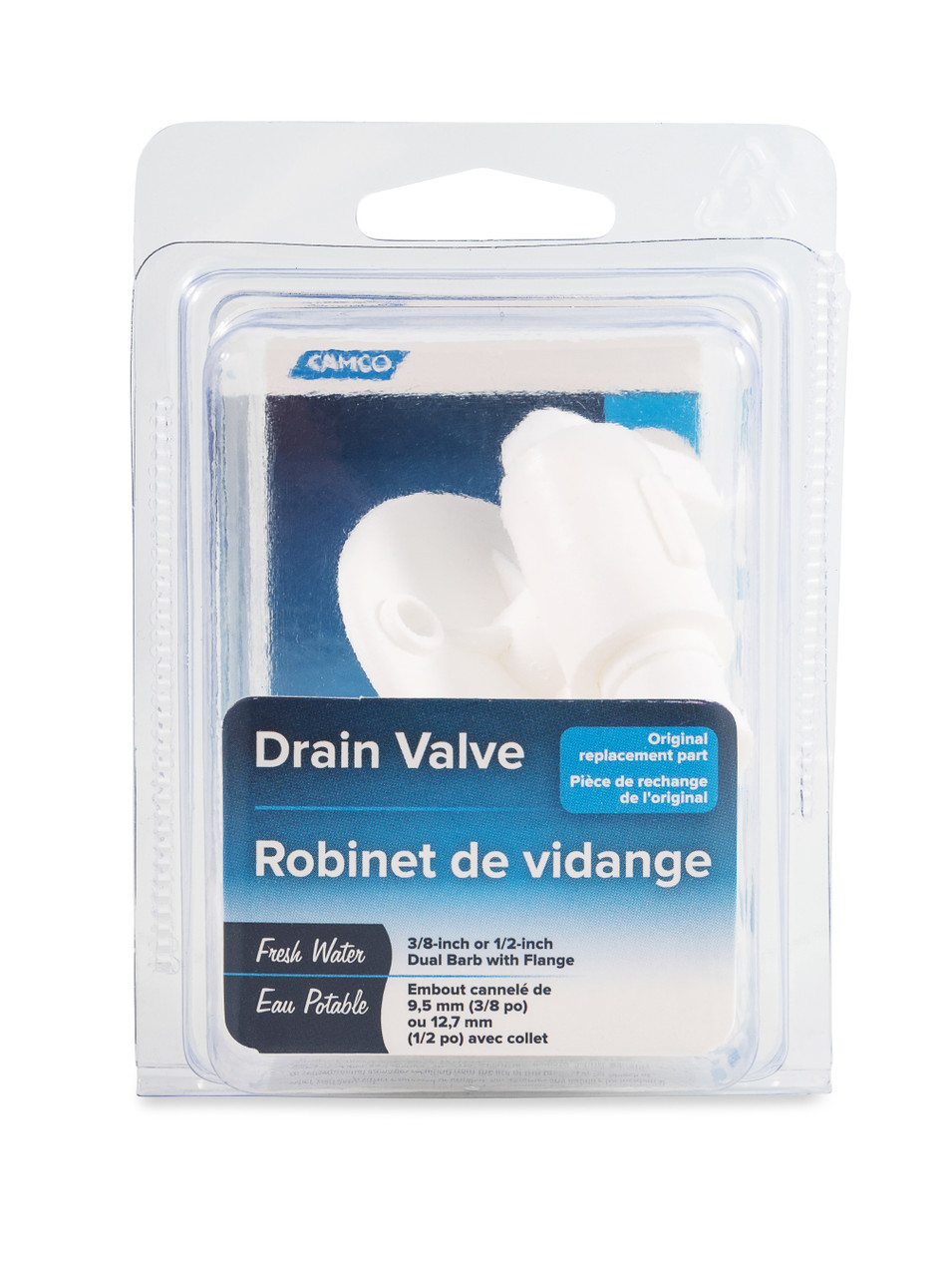 Camco Drain Valve 3/8" or 1/2" Barb w/Flange