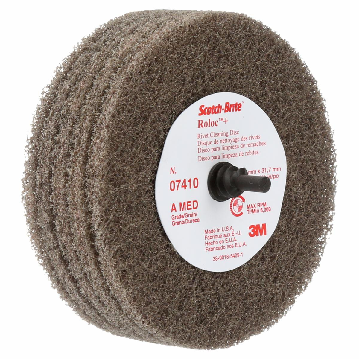 3M Scotch-Brite Rivet Cleaning Disc, Medium, 4" x 1-1/4" (10