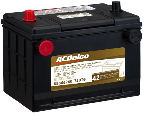 ACDelco Battery, BCI Group 78, 42 Month Warranty Dual Termin
