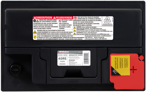 ACDelco Battery, BCI Group 40R, 18 Month Warranty, CCA 610