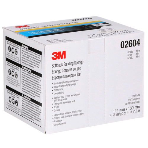 3M Fine Softback Sanding Sponge, 4-1/2" x 5-1/2" (115 mm x 1