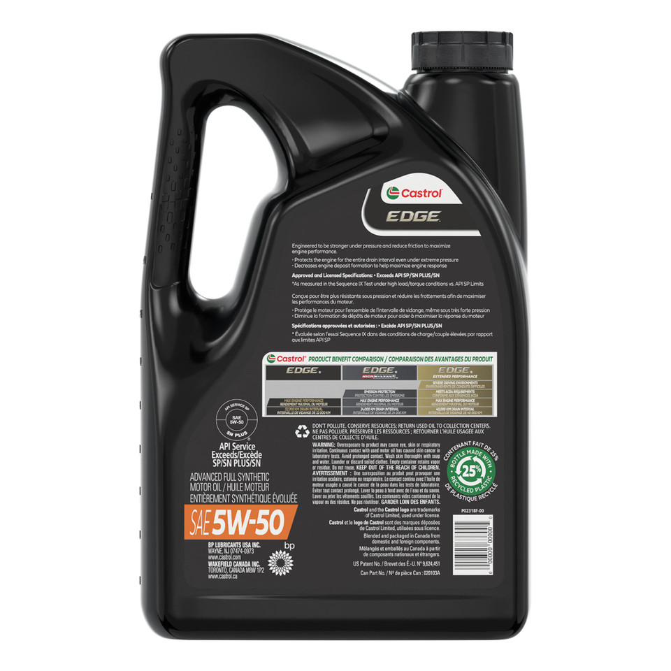 Castrol Edge 5W50 Synthetic Engine Oil - 5L
