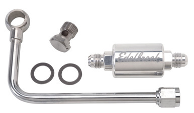 Edelbrock Chrome Single Feed Steel Fuel Line With Polished F