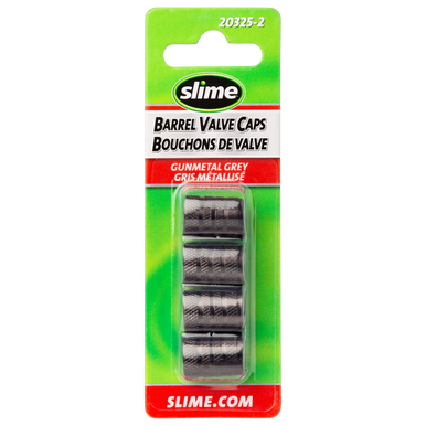 Slime Barrel Tire Valve Caps - Grey