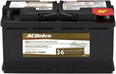 ACDelco Battery, BCI Group 49, 36 Month Warranty AGM, CCA 90
