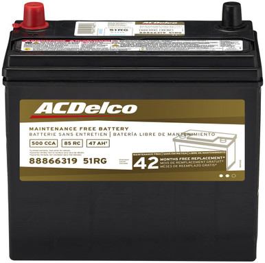 ACDelco Battery, BCI Group 51R, 42 Month Warranty, CCA 500