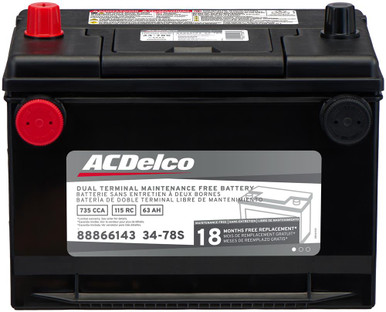 ACDelco Battery, BCI Group 78DT, 18 Month Warranty Dual Term
