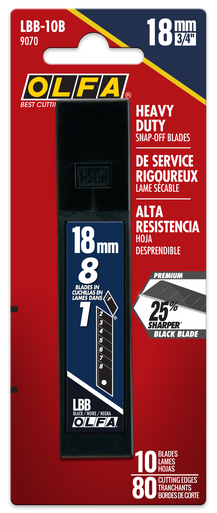 OLFA 18mm Ultra-Sharp Black Heavy-Duty Snap Blade, Pack of 1