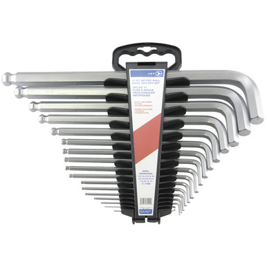 JET Metric Jumbo Extra Long Ball Nose Hex Key Set - 17 pc
