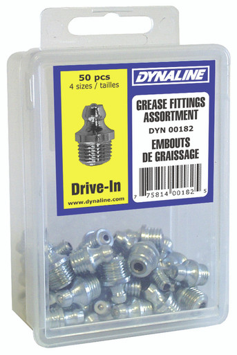 Dynaline Drive-In Grease Fittng Dynakit 4 Sizes / 50 Pieces