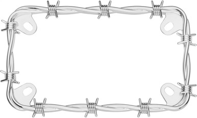 Cruiser Accessories MC Barbed Wire License Plate Frame (Chro
