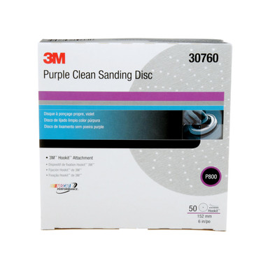 3M 6" Hookit Purple Clean Sanding Disc 334U - P800 Grade