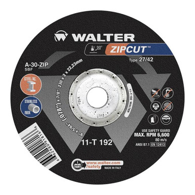 Walter 9" x 5/64" Zipcut Type 27 - Cutting Disc
