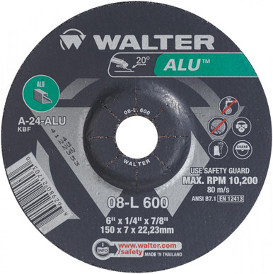 Walter 6 x 1/4 A24 Aluminum Grinding Disc