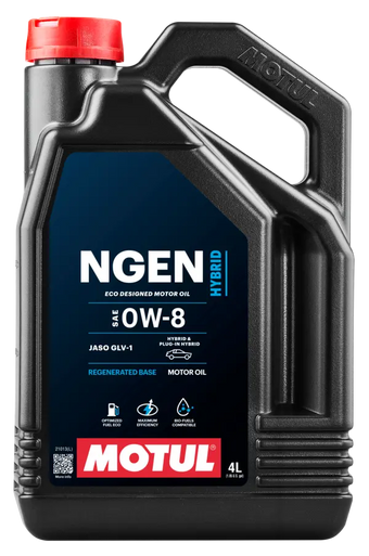 Motul NGEN Hybrid 0W8 Synthetic Engine Oil - 4L