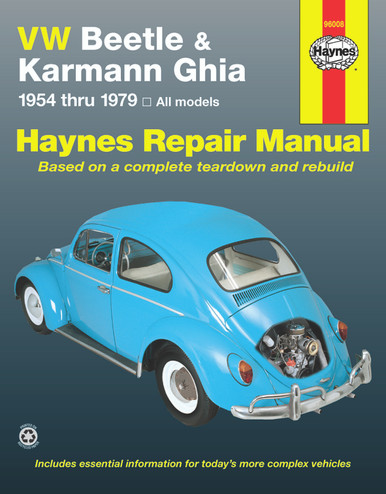 Haynes Books Repair Manual, VW Beetle & Karmann Ghia, '54-'7