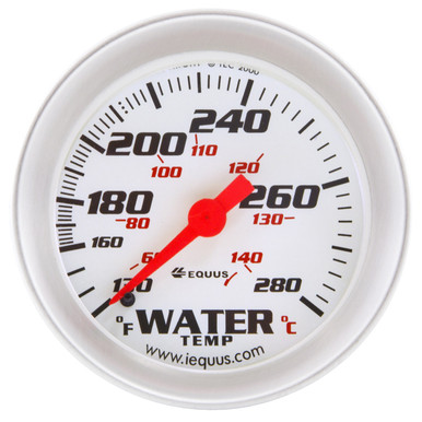 Equus Gauges Gauge, Water Temp, 2", 270 Degree Sweep, Mech,