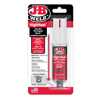 J-B Weld HighHeat (232°C) Syringe Heat Resistant Epoxy - Str