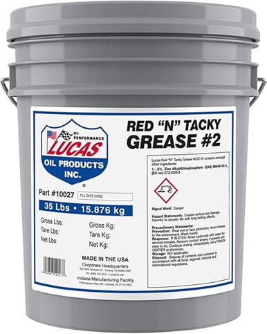 Lucas Oil Products Red N Tacky Grease NLGI#2 - 15.876Kg.