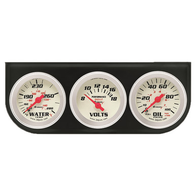 Equus Gauges Gauge, Console, 2", 270 Sweep, Mech, White, Sil