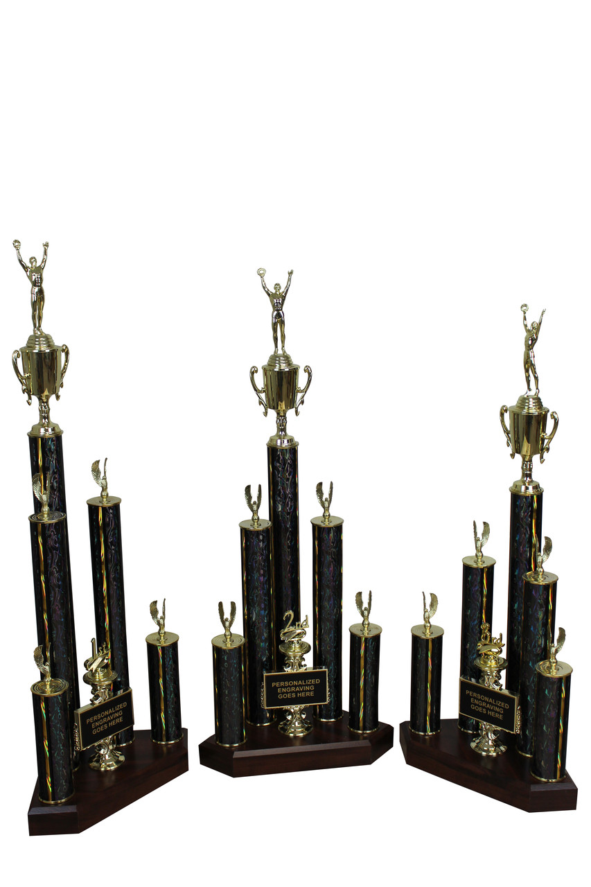5-Post Trophy - Custom Multi-Column Award | Trophy Outlet