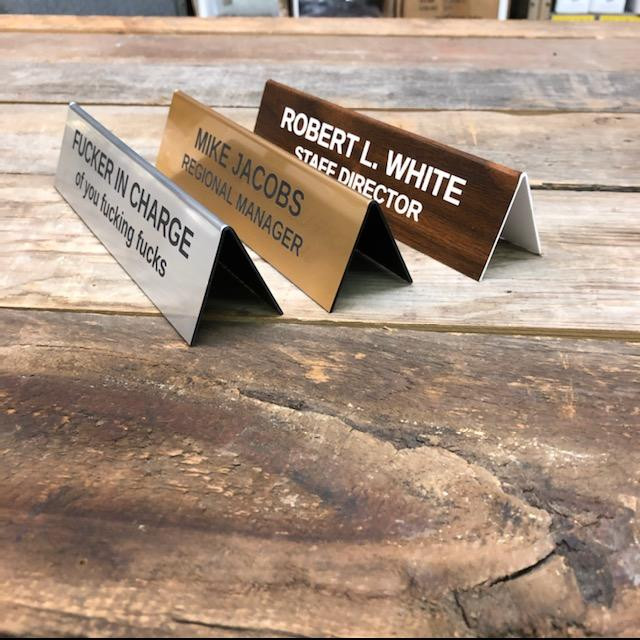 Custom Engraved Tented Sign - Trophy Outlet