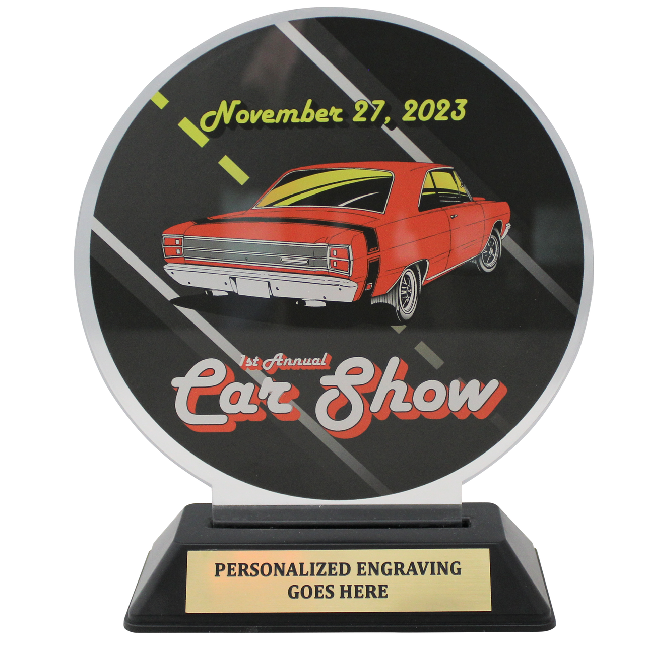 7-Inch Car Show Acrylic Trophy - Elegant Auto Awards