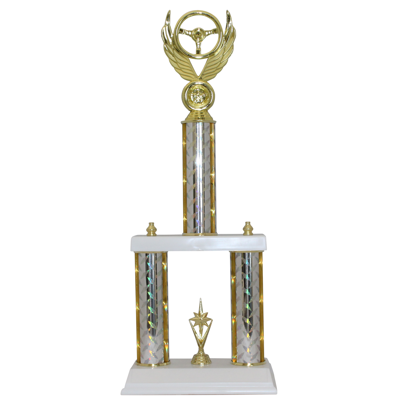 Tall Steering Wheel Car Show Trophy | Celebrate Automotive Excellence